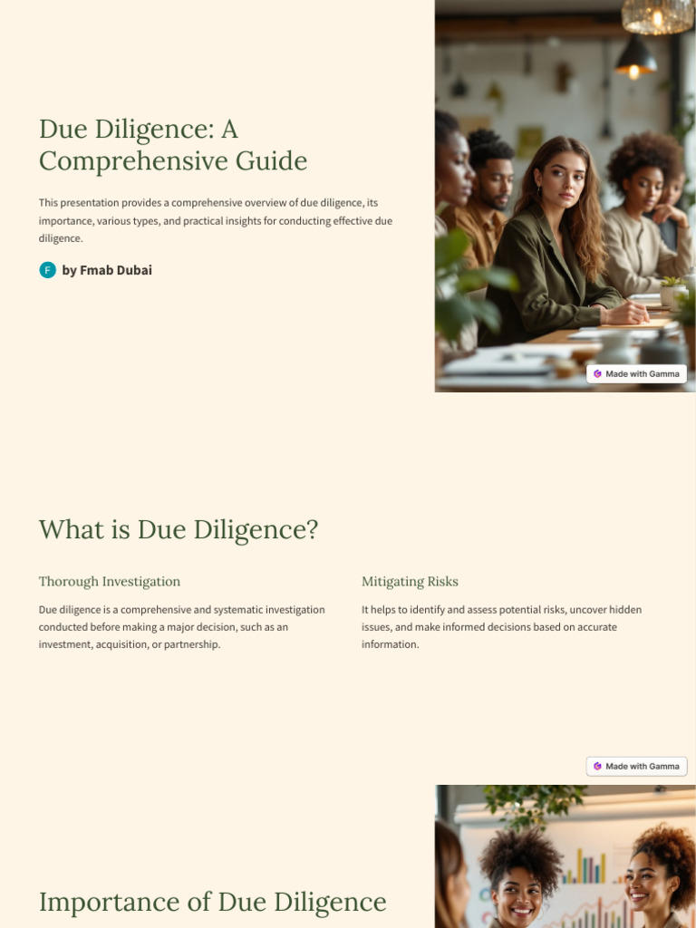 Due Diligence A Comprehensive Guide | PDF | Due Diligence | Financial Statement