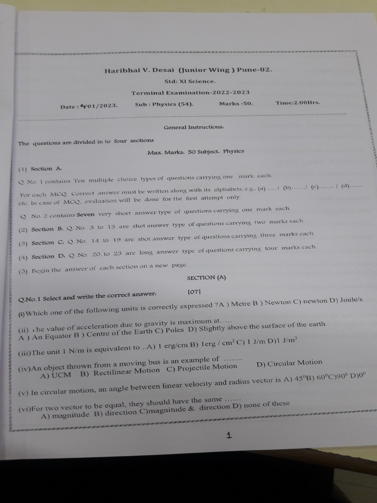 C-02.Mathematical Method 11th Sci. 2024 | PDF