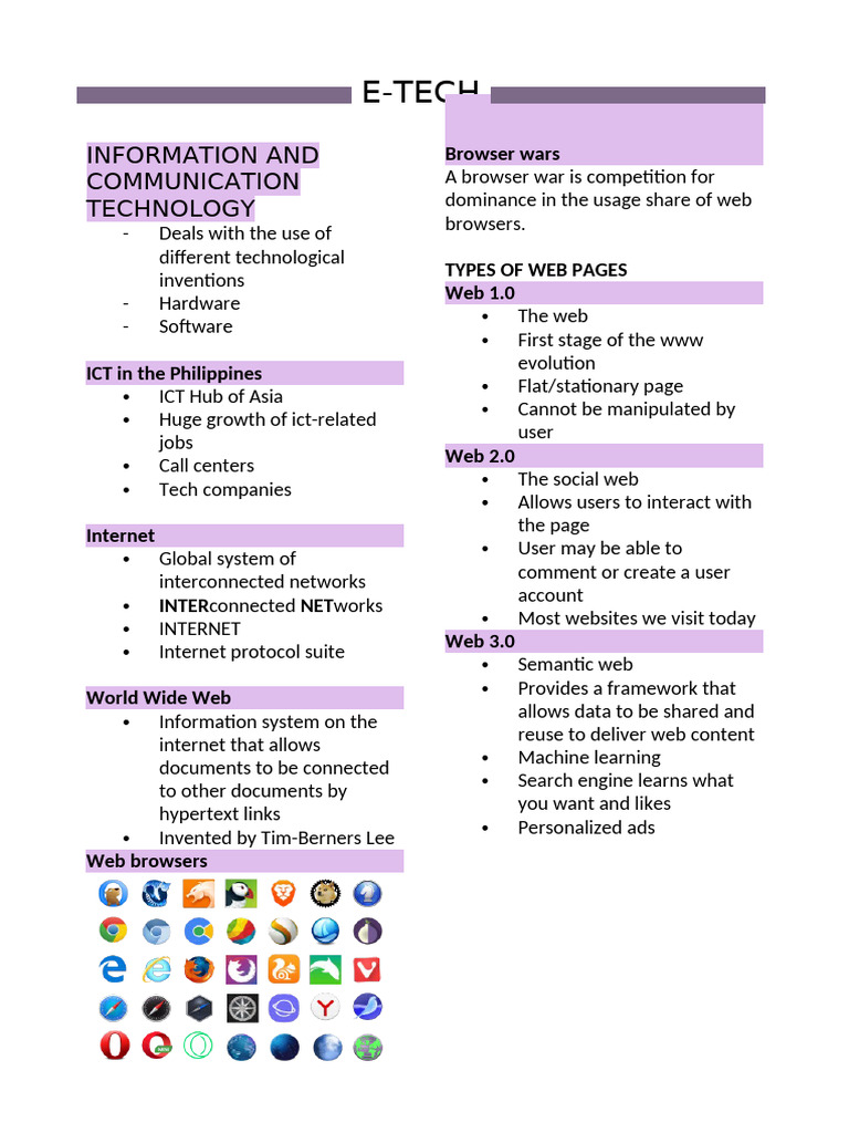 E-TECH | PDF | World Wide Web | Internet & Web