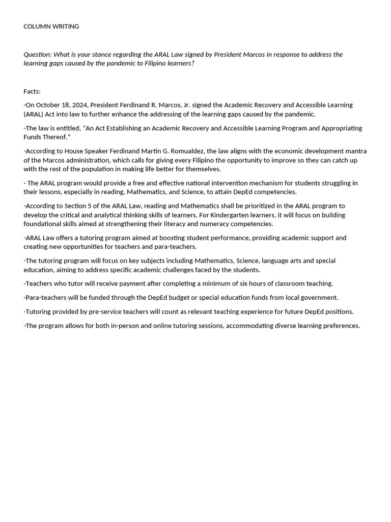 Column Writing Task 1 | PDF