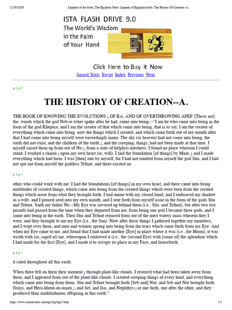 The Book of Knowing The Transformations of Ra and of Overthrowing Apep ...