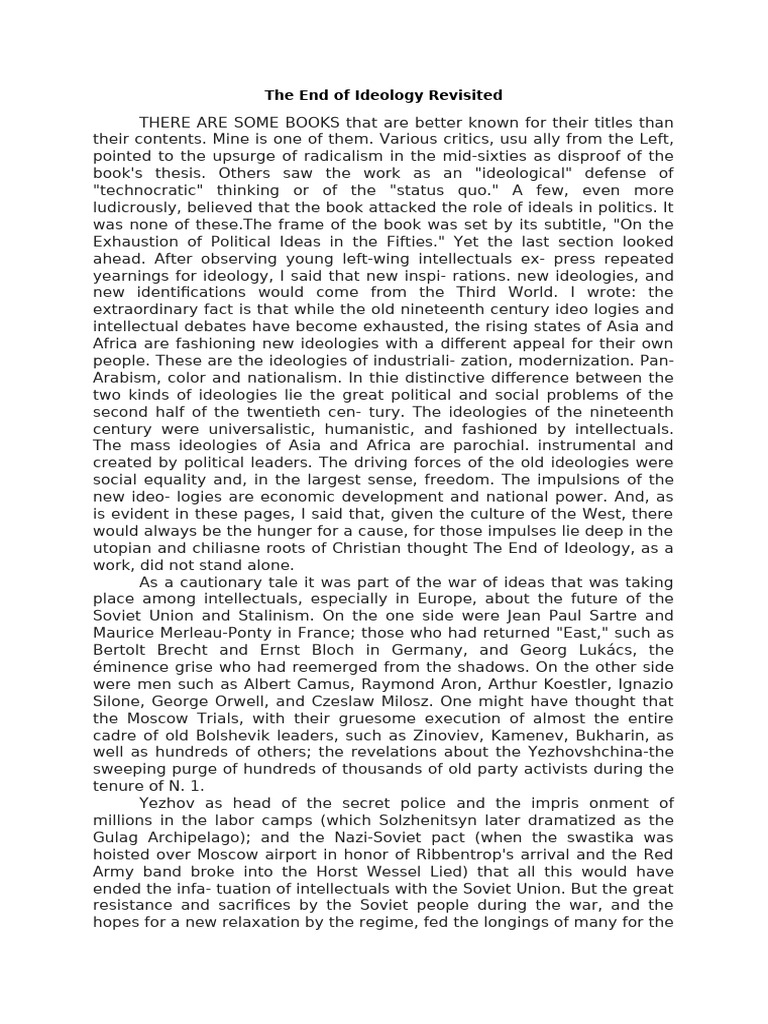 The End of Ideology Revisited | PDF | Ideologies | Marxism