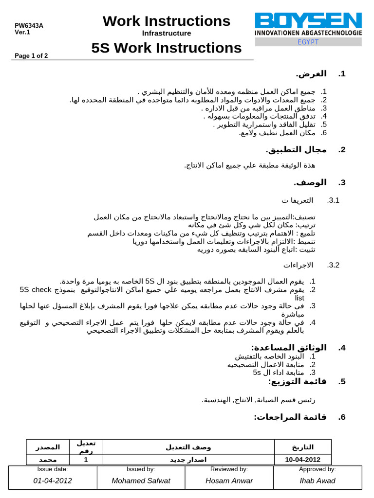 PW6343A 5S work instruction | PDF