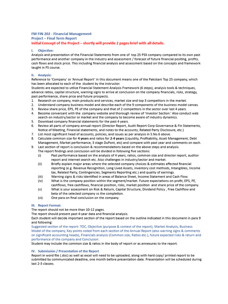 FM FIN 202 Final Report Top 25 Company Fall 2024 PDF | PDF | Free Cash ...