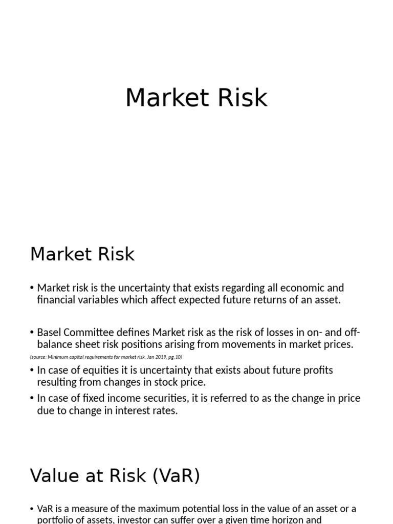 4 - Market Risk Management-VaR | PDF | Value At Risk | Financial Risk