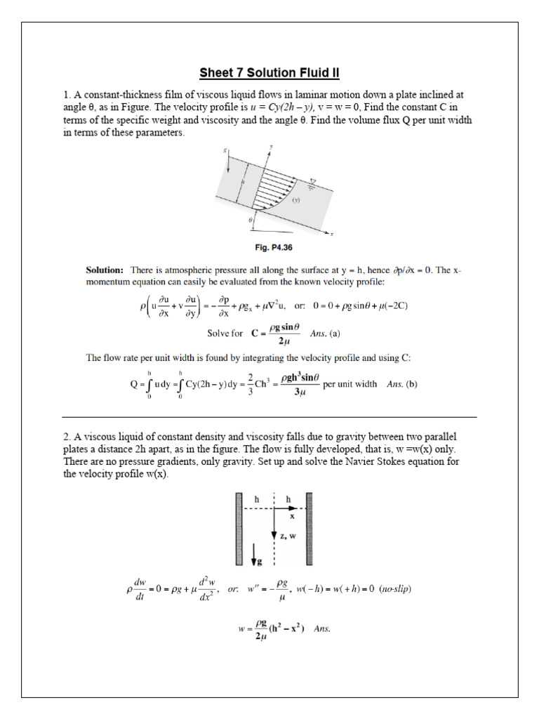 ME313 Fluid Mechanics II Sheet 7 Answers | PDF
