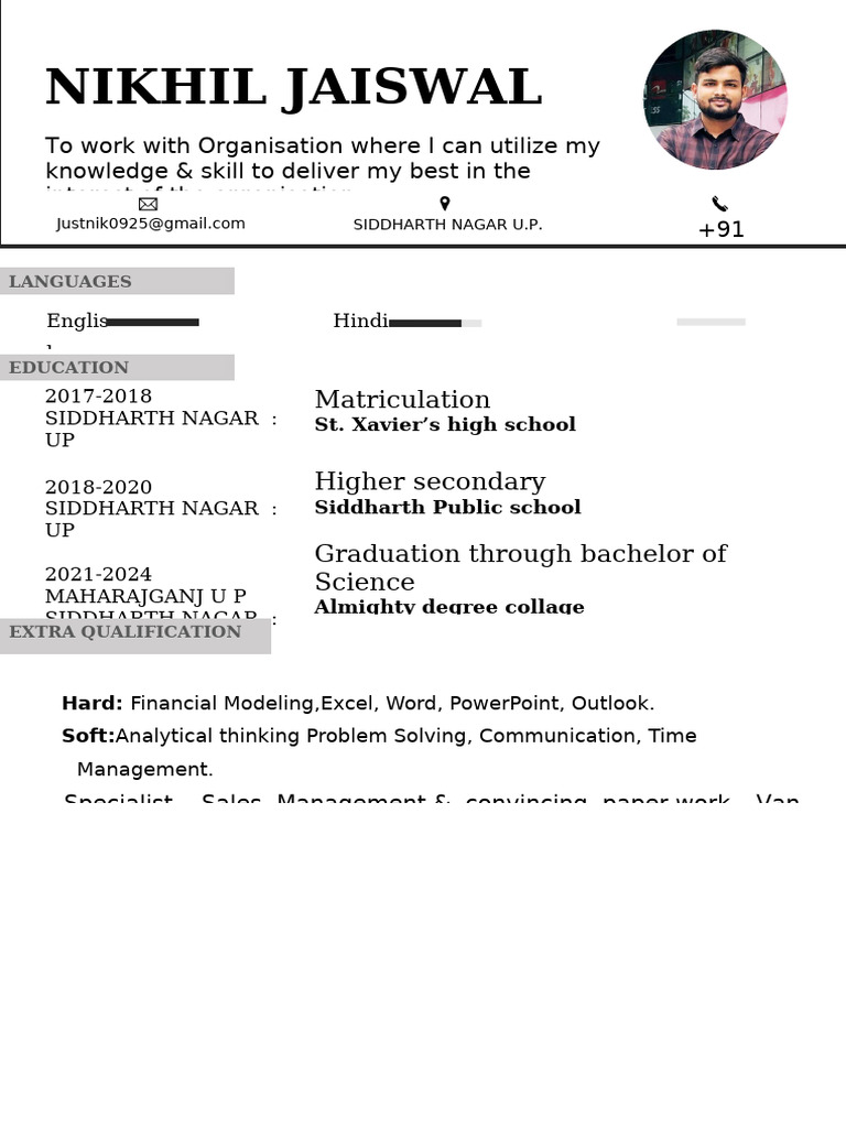 RESUME NIKHIL JAISWAL | PDF