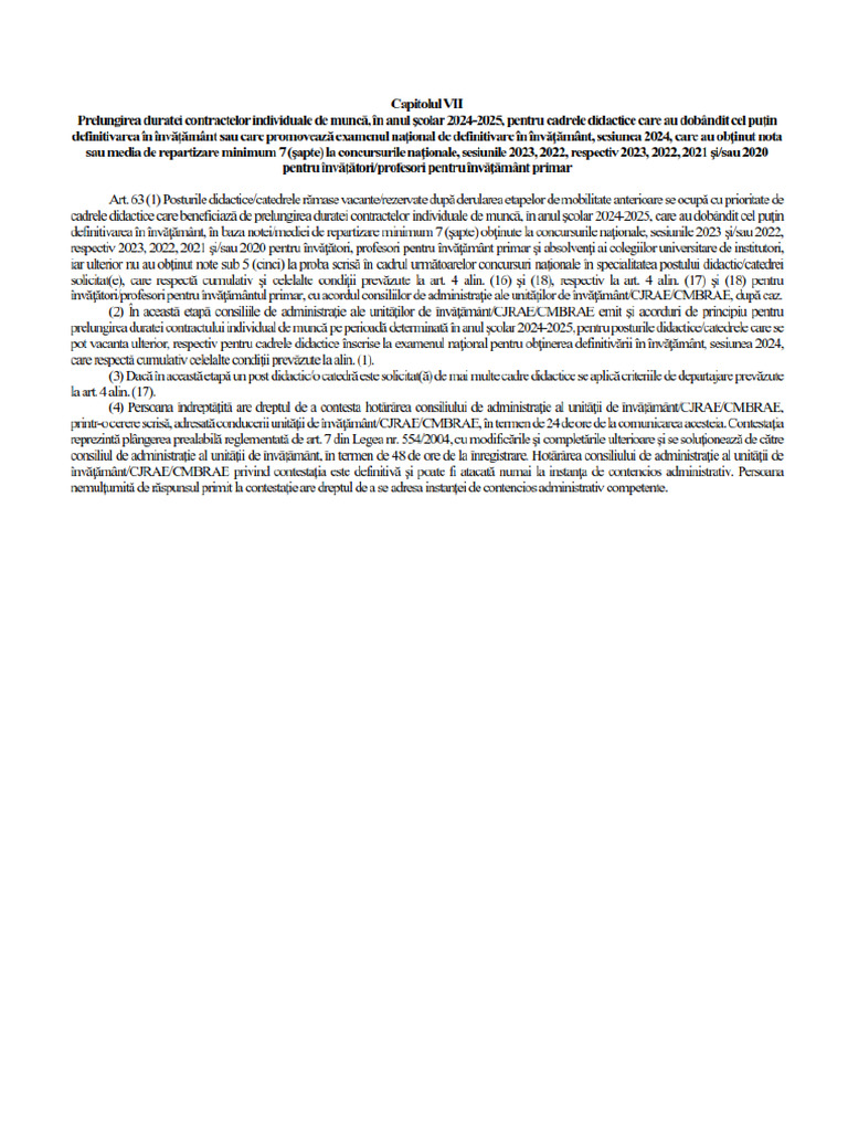 Extras Metodologie Prelungirea Duratei Contractelor Individuale de Munca in Anul Scolar 2024 ...