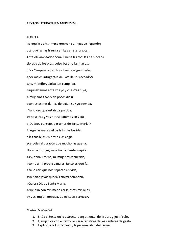 Textos Literatura Medieval | PDF