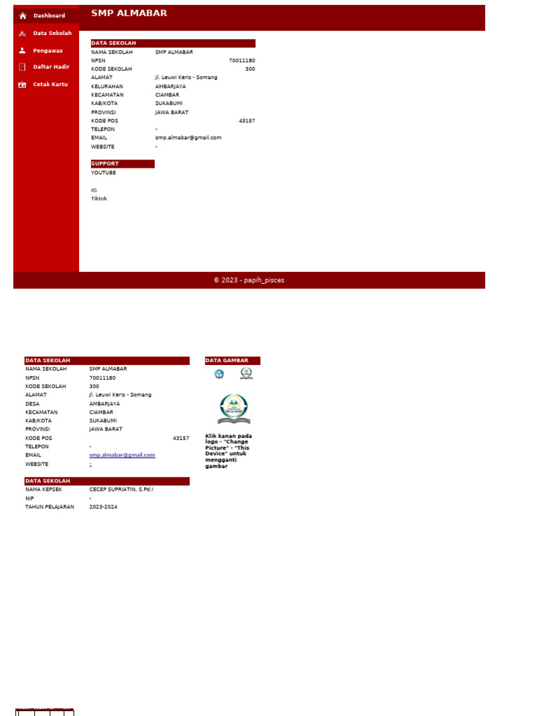 Data Sekolah SMP Almabar Sukabumi | PDF