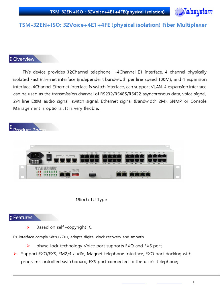 TSM-32ENISO | PDF | Ethernet | Telecommunications Engineering