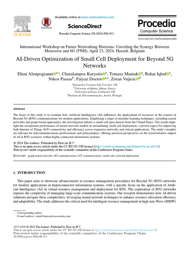 AI-Driven Optimization of Small Cell Deployment For Beyond 5G Networks ...