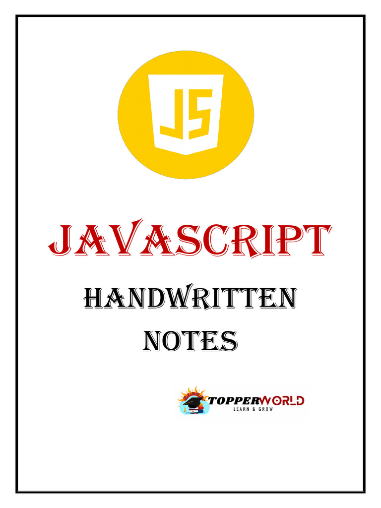 Javascrit Handwritten Notes | PDF