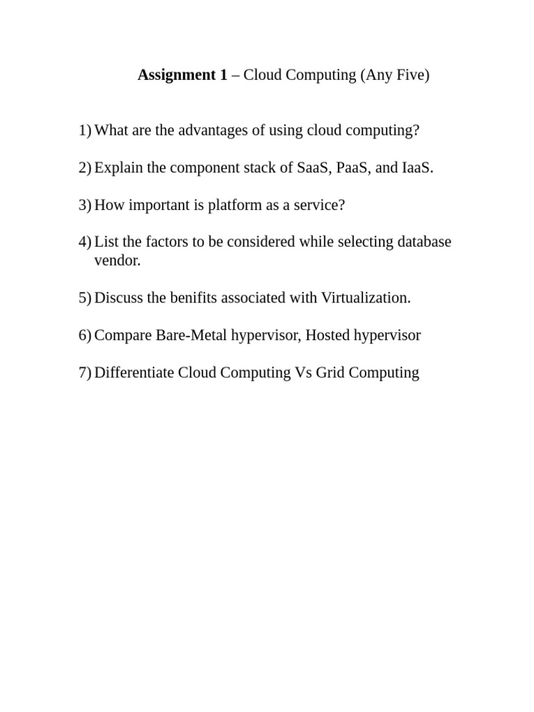 Assignment 1 CC | PDF