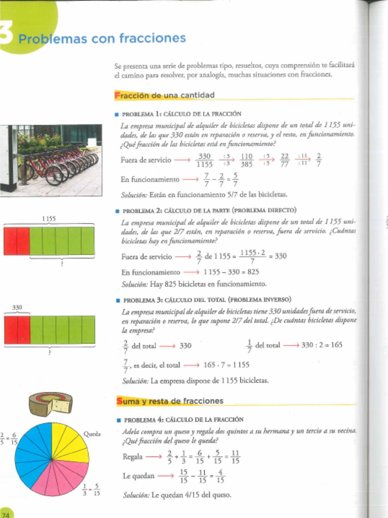 Problemas Con Fracciones 2 - ESO Anaya | PDF