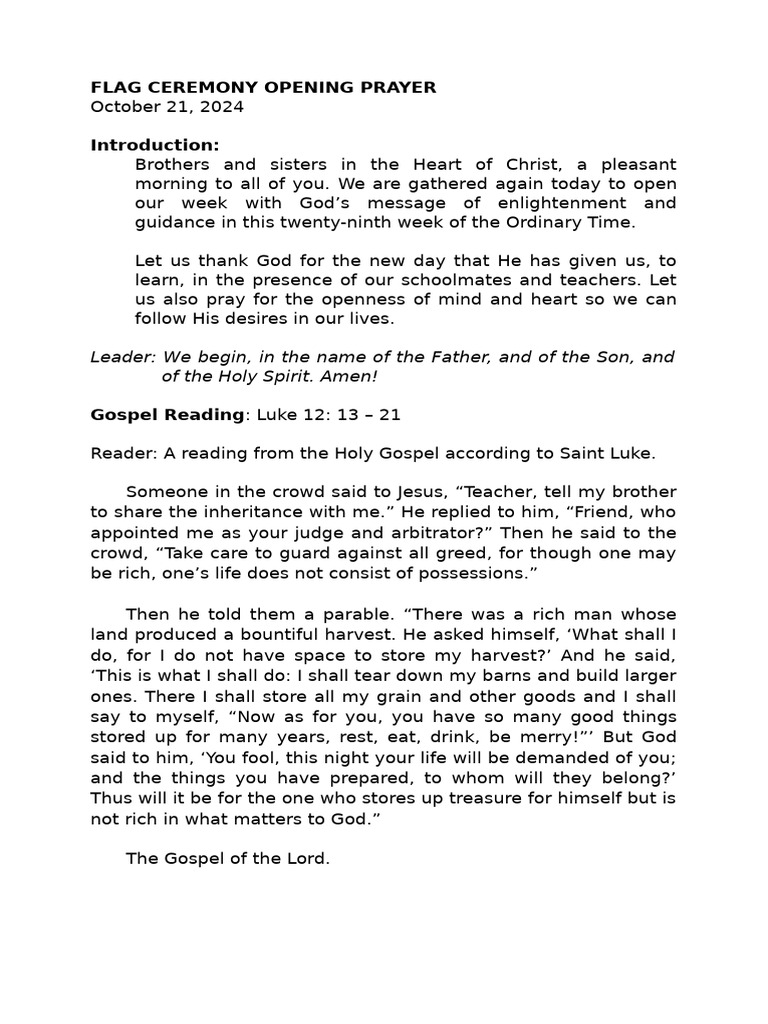 Reflection October 21, 2024 | PDF | Jesus | Systematic Theology