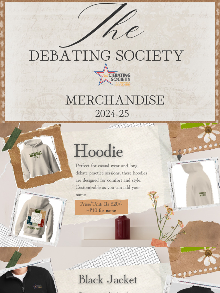 Debating Society Merchandise 2024-25 | PDF