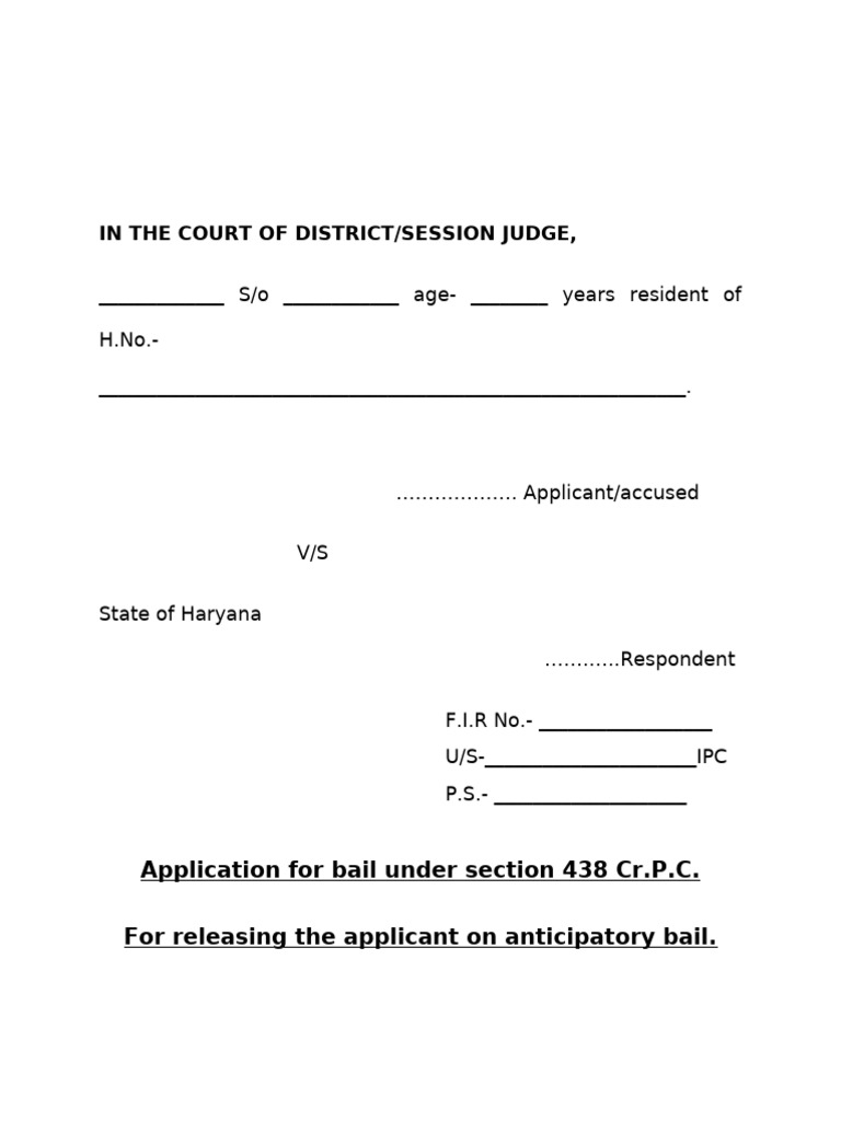 Bail Application 438 Crpc | PDF | Bail | Affidavit