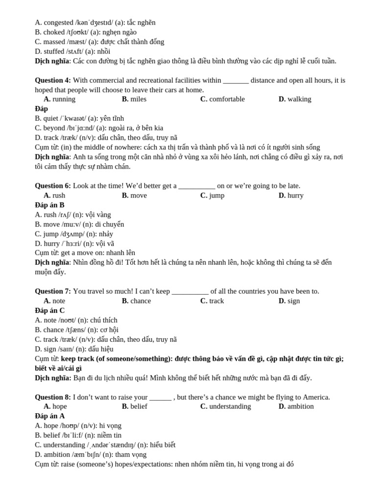 Đáp án Tổng ôn ngữ pháp tiếng anh CD23 Exercise (3) | PDF