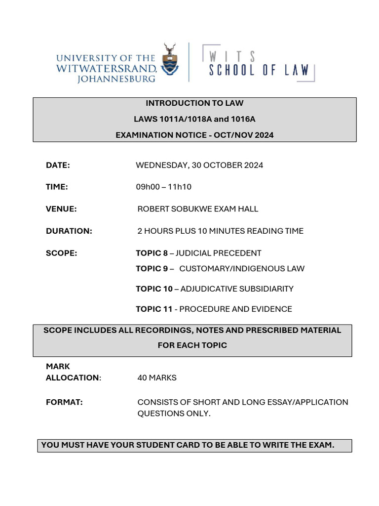 Introduction To Law Scope | PDF