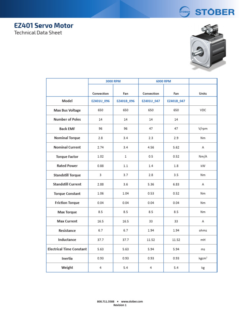Ez401 Servo Motor Data Sheet | PDF | Metrology | Quantity