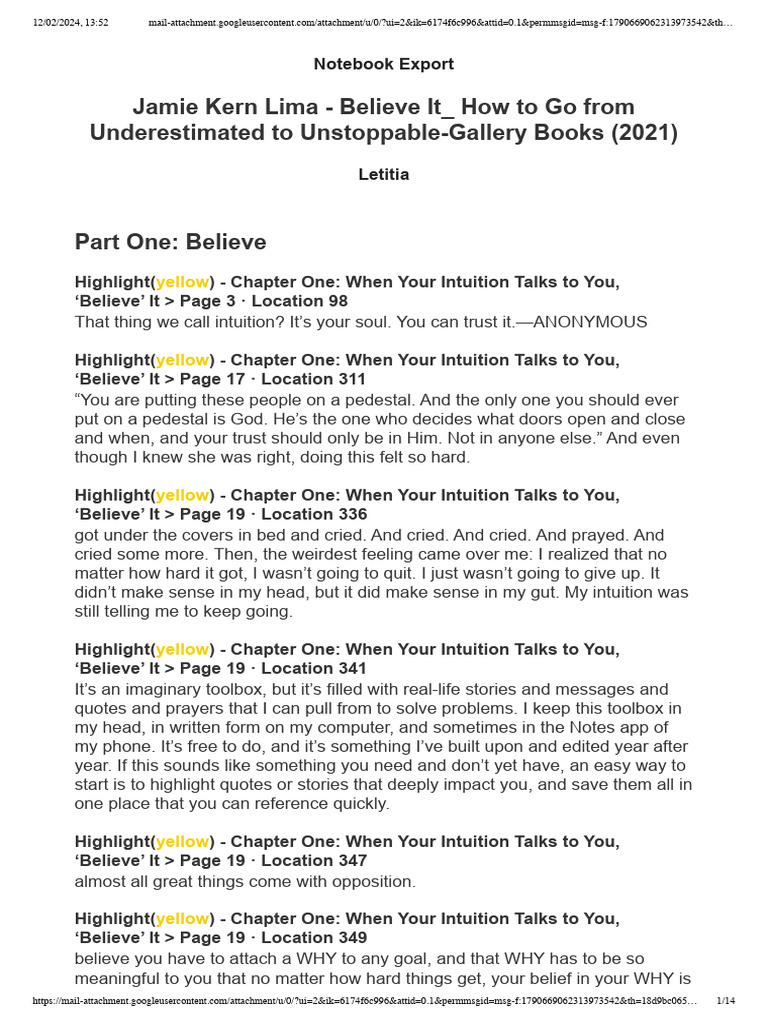 Belive it _Jamie Kern Lima_Notite | PDF | Oprah Winfrey