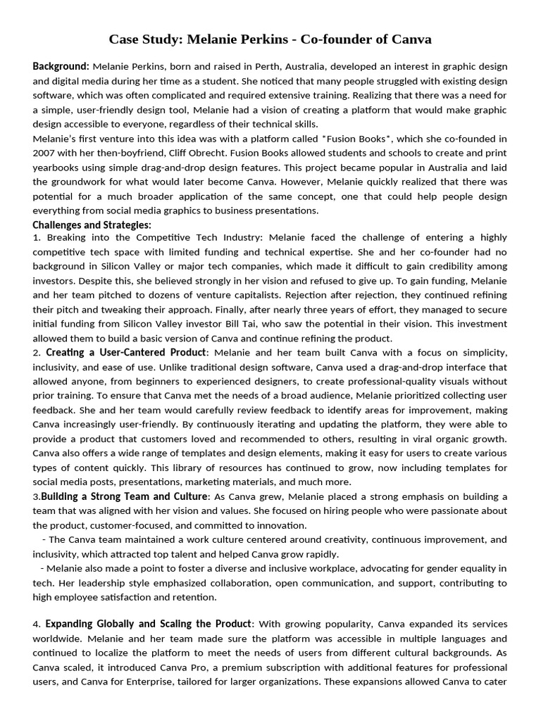 Case Study (Women Enterpreneurs) | PDF | Business | Economies