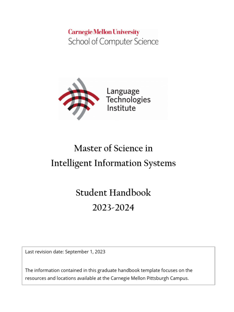 MIIS Graduate Student Handbook 2023-2024 | PDF | Machine Learning