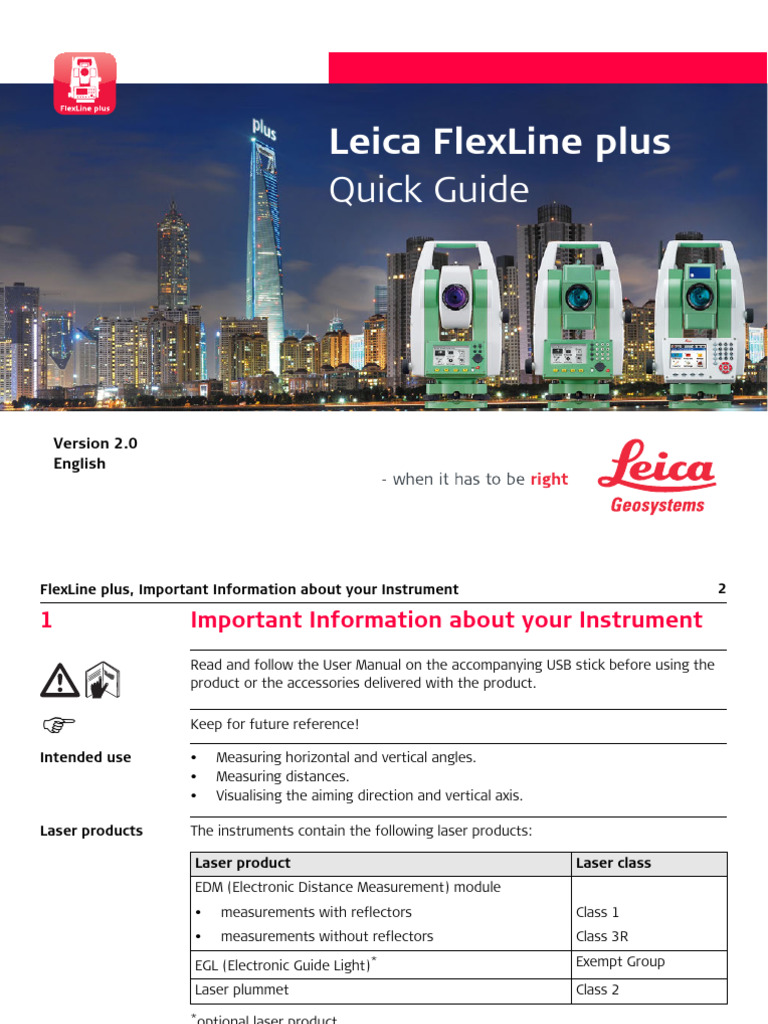 Leica FlexLine Plus Quick Guide | PDF | Computer Keyboard