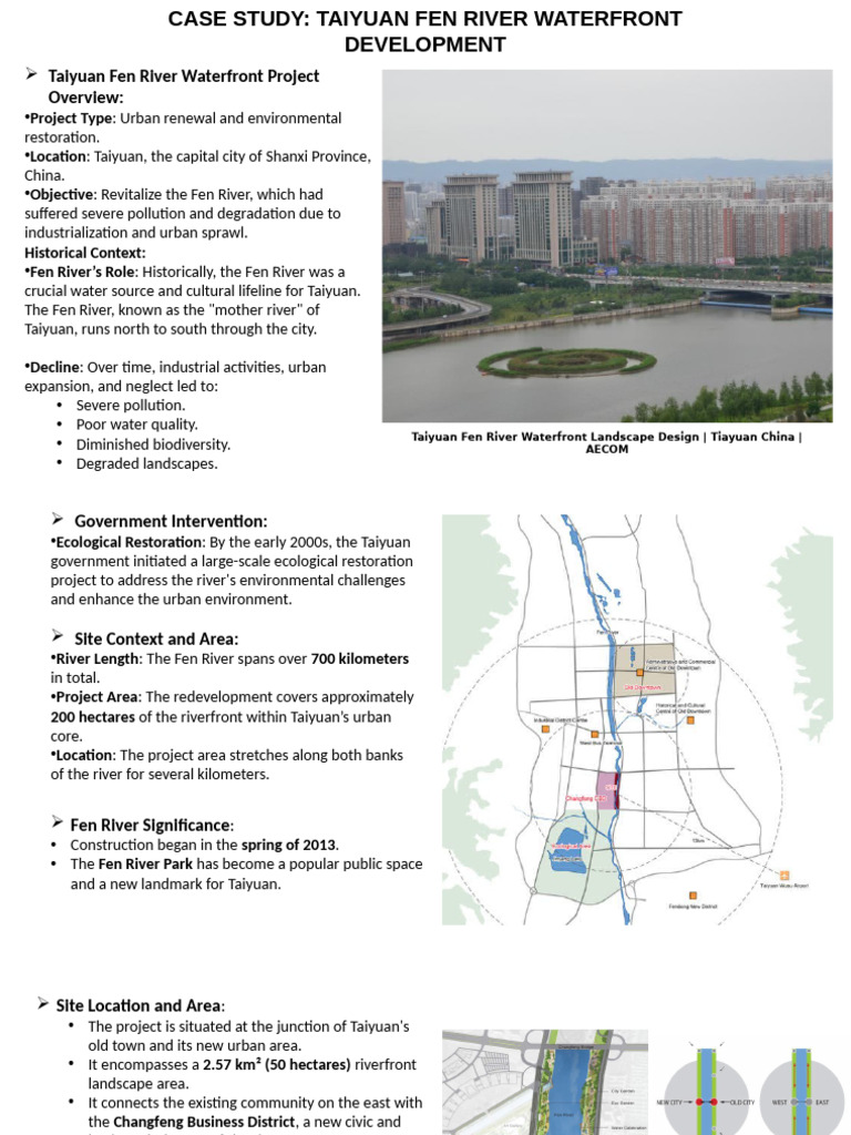 Taiyuan Fen River Waterfront Renewal | PDF | Wetland | Urban Renewal
