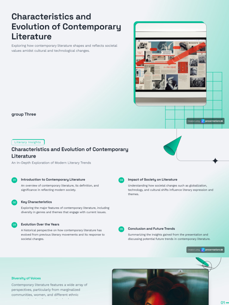 Characteristics and Evolution of Contemporary Literature | PDF