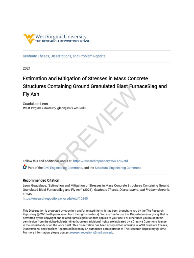 Estimation and Mitigation of Stresses in Mass Concrete Structures ...