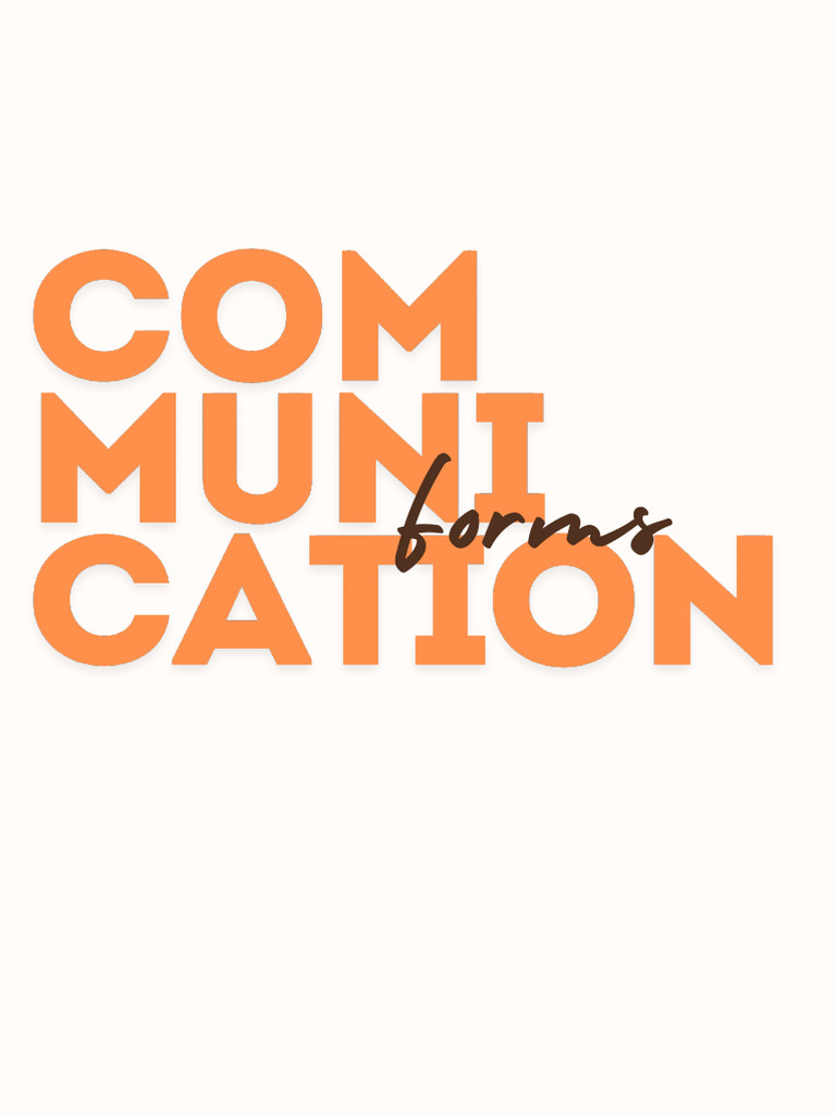Communication Forms | PDF