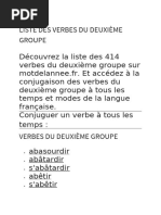 Liste Des Verbes Du Deuxième Groupe | PDF | Verbe | Typologie linguistique
