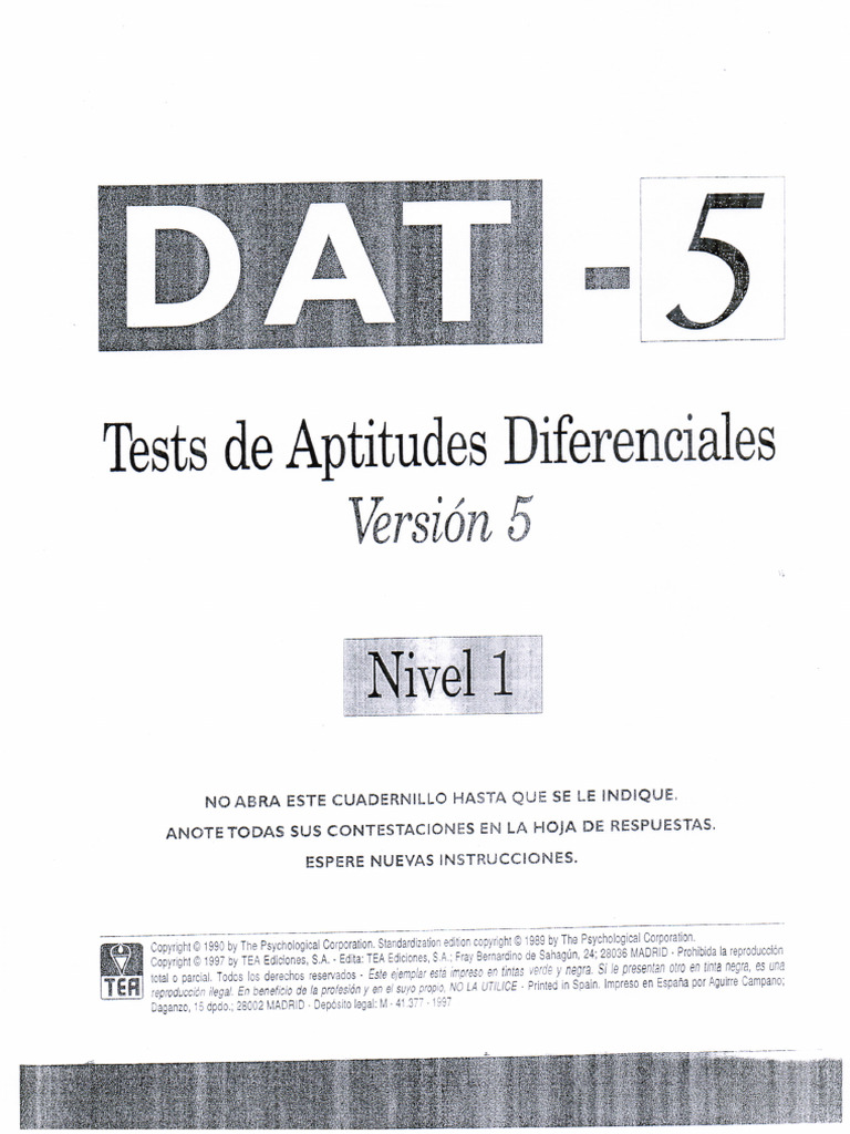 DAT-5 Versión 5 Nivel 1 | PDF