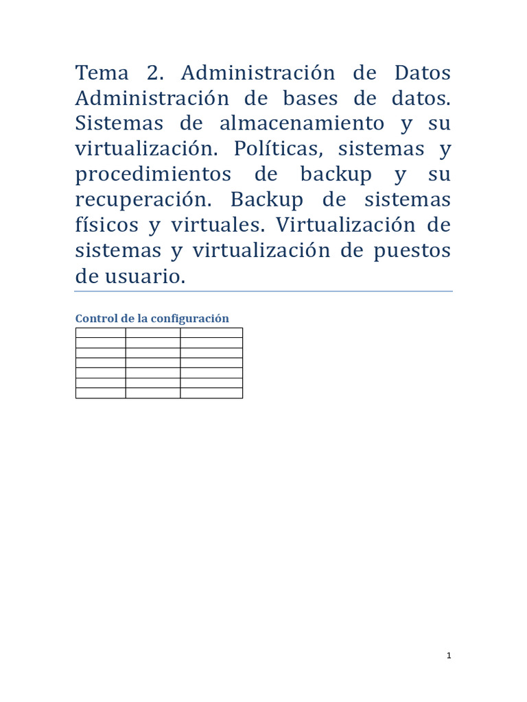 Tema 2. Administracion de BBDD V 2.0 | PDF | Red de computadoras | Bases de datos