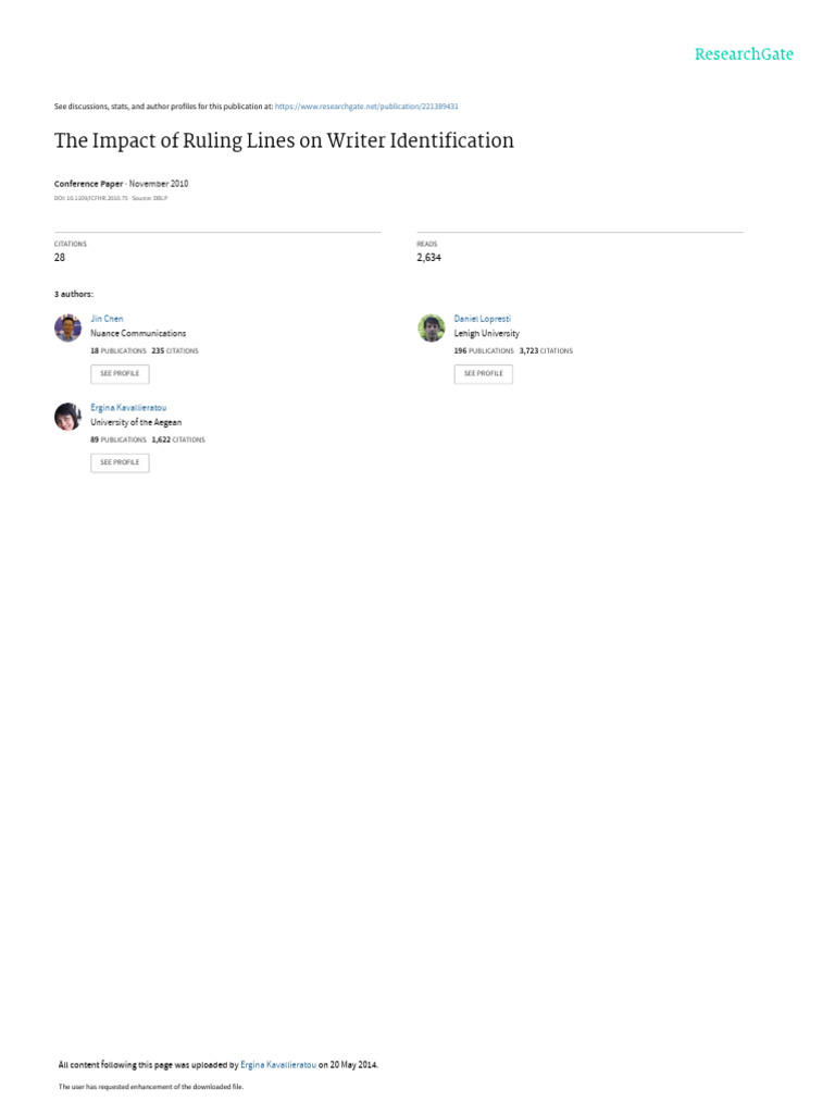 The Impact of Ruling Lines On Writer Identificatio | PDF | Applied ...