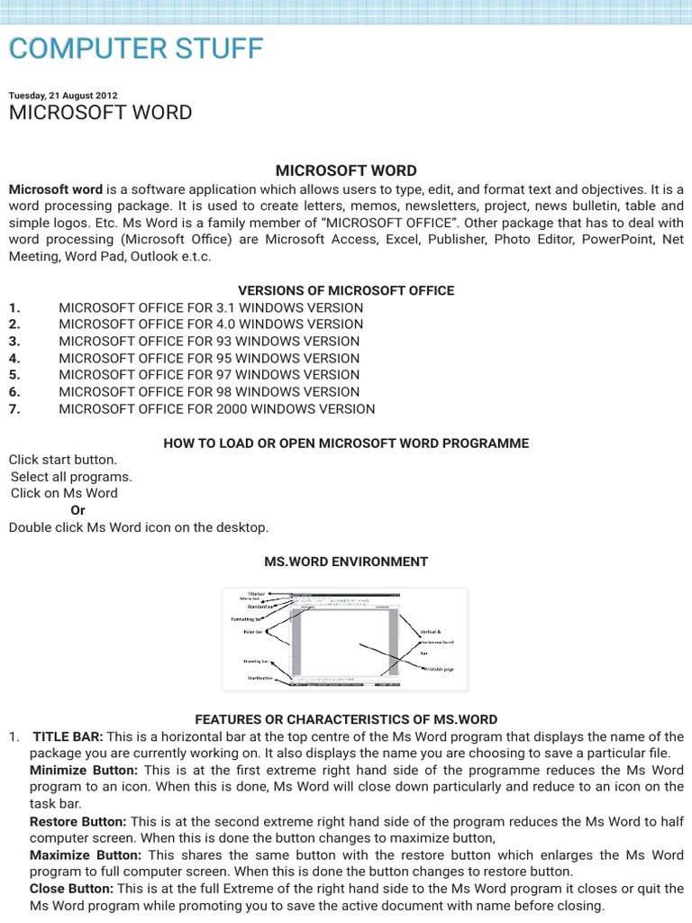 Computer Stuff | PDF | Window (Computing) | Microsoft Office