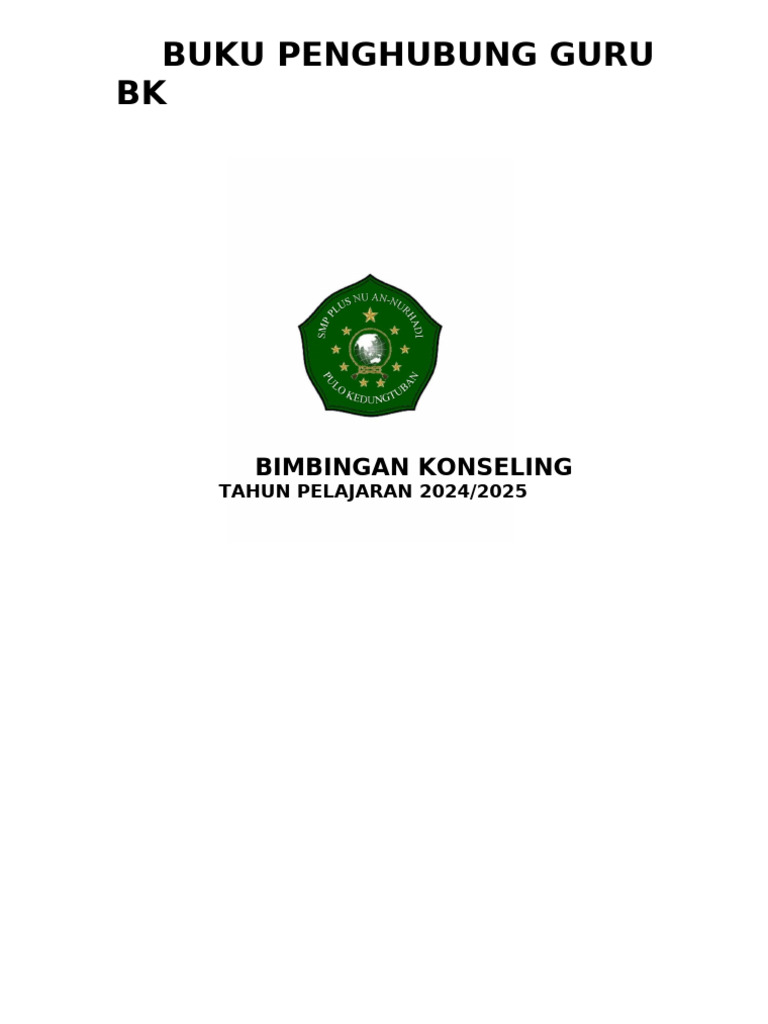 Buku Penghubung Guru BK 2024/2025 | PDF