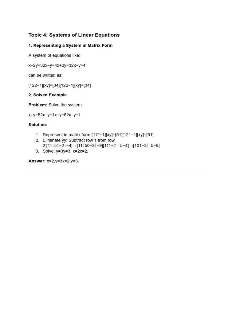 Linear Equations for Beginners | PDF