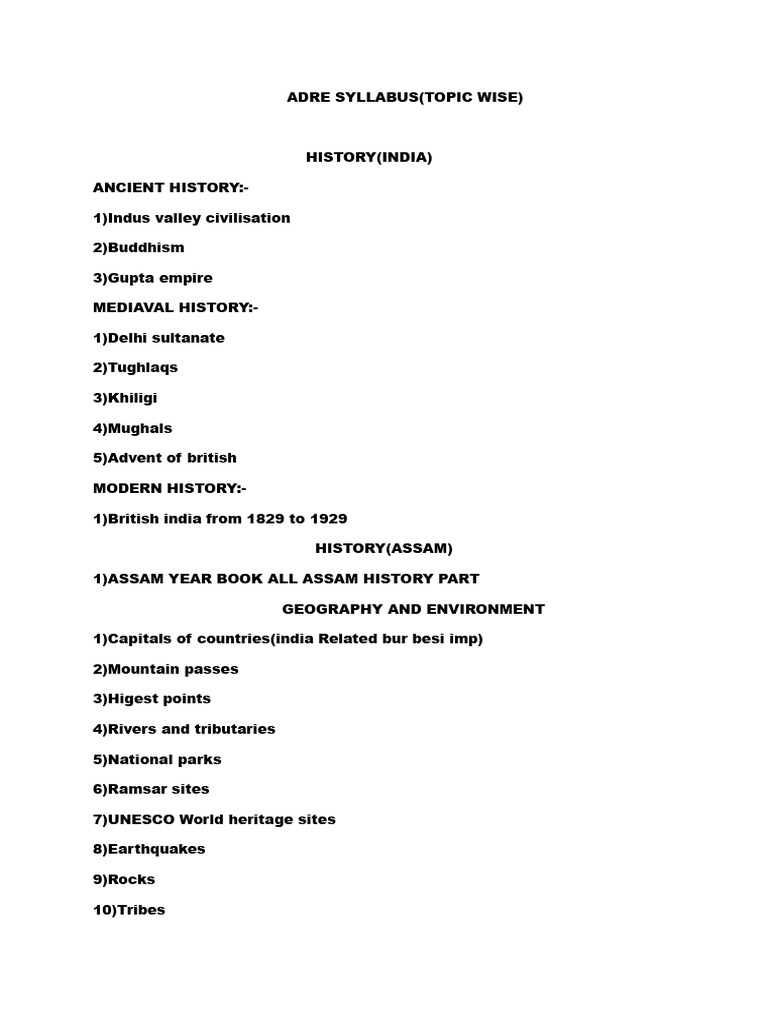 Comprehensive ADRE Syllabus Guide | PDF