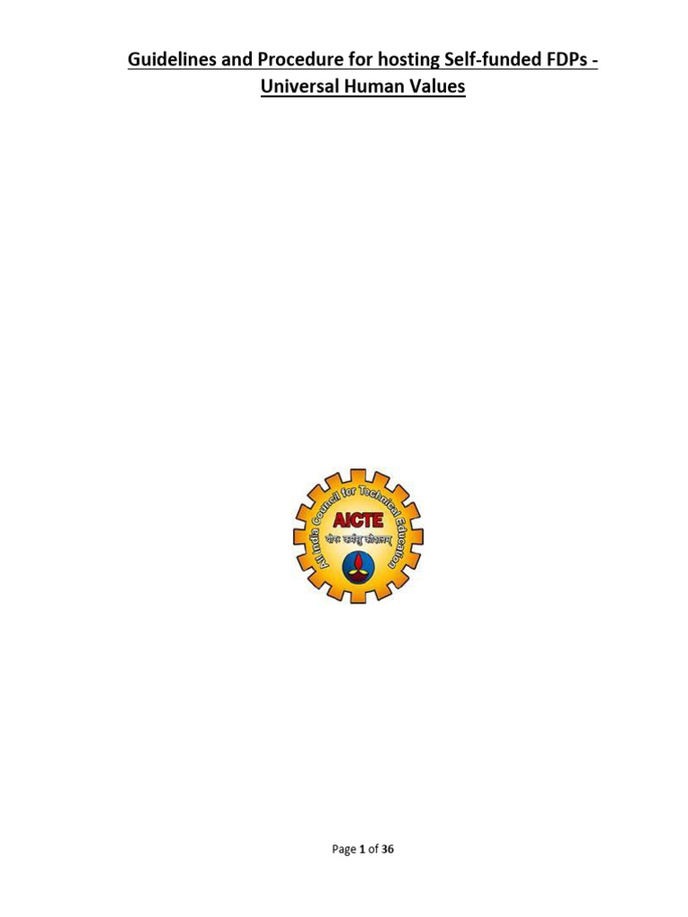 Annexure-1 Guidelines and Procedure For Hosting UHV FDP v1.1 | PDF