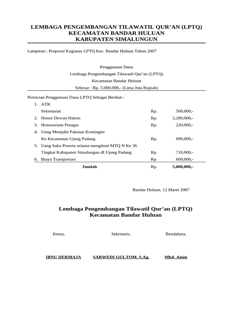 Lampiran Proposal | PDF