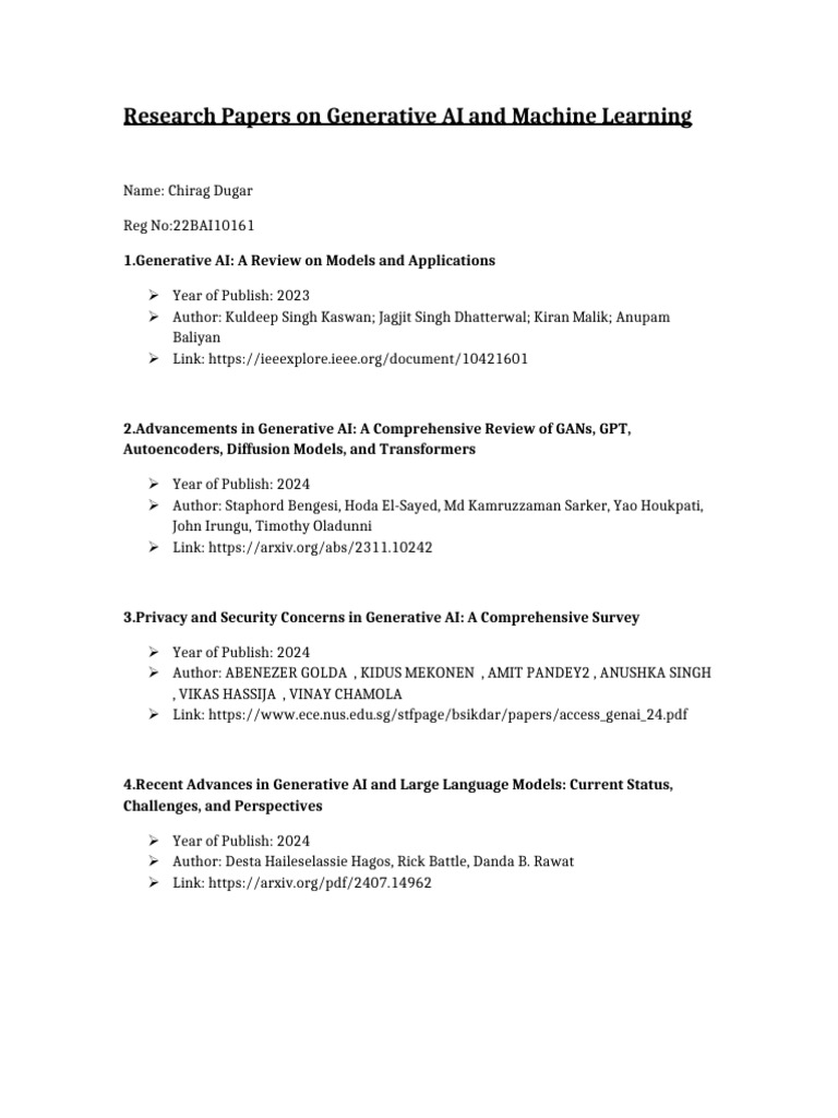 Generative AI Research Papers | PDF | Deep Learning | Learning