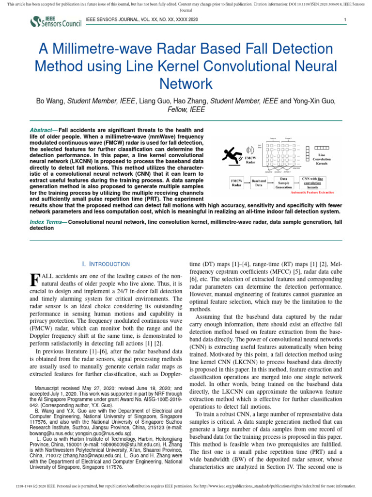 A Millimetre-Wave Radar Based Fall Detection | PDF | Radar | Extremely ...