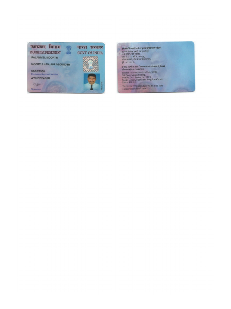 Palanivel PANCARD | PDF