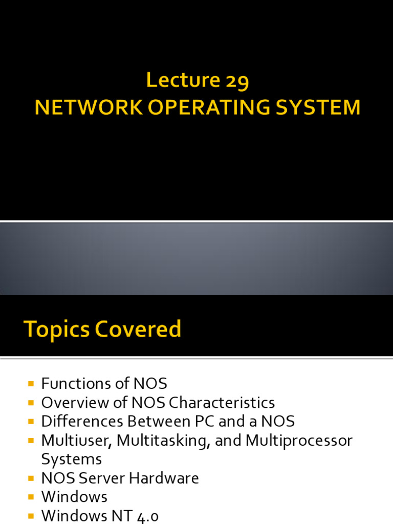Lecture 29 Network Operating System | PDF | Windows 2000 | Operating System