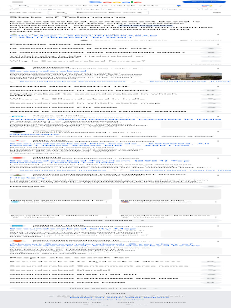 Secunderabad in Which State - Google Search | PDF | Written Communication