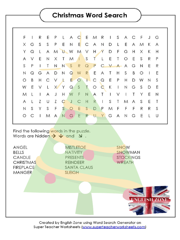 Christmas Word Search English Zone | PDF