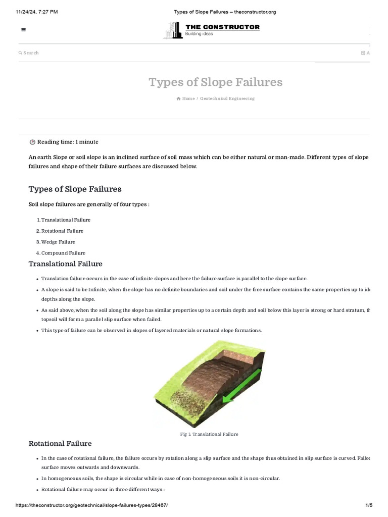 Types of Slope Failures | PDF | Landslide | Slope